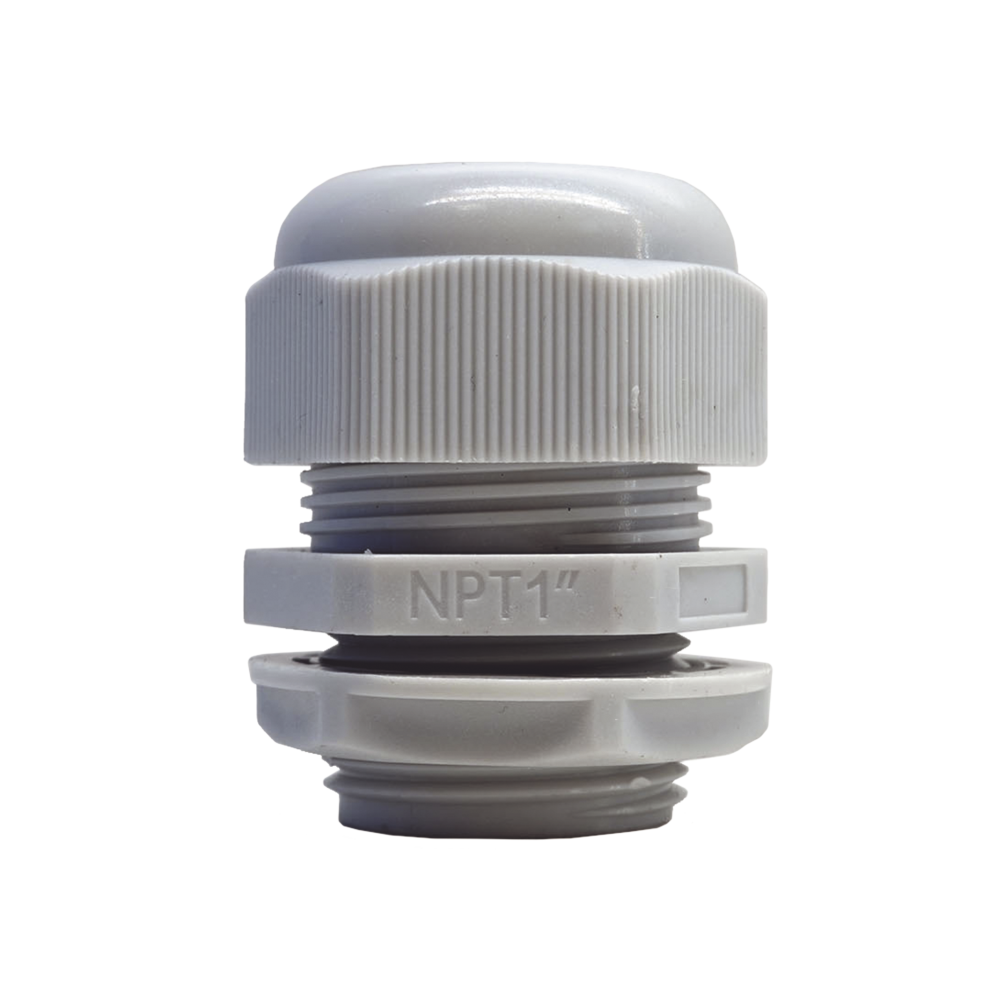 Conector Plástico Blanco Tipo Glándula para Rosca NPT 1\" TXG-PG-100N