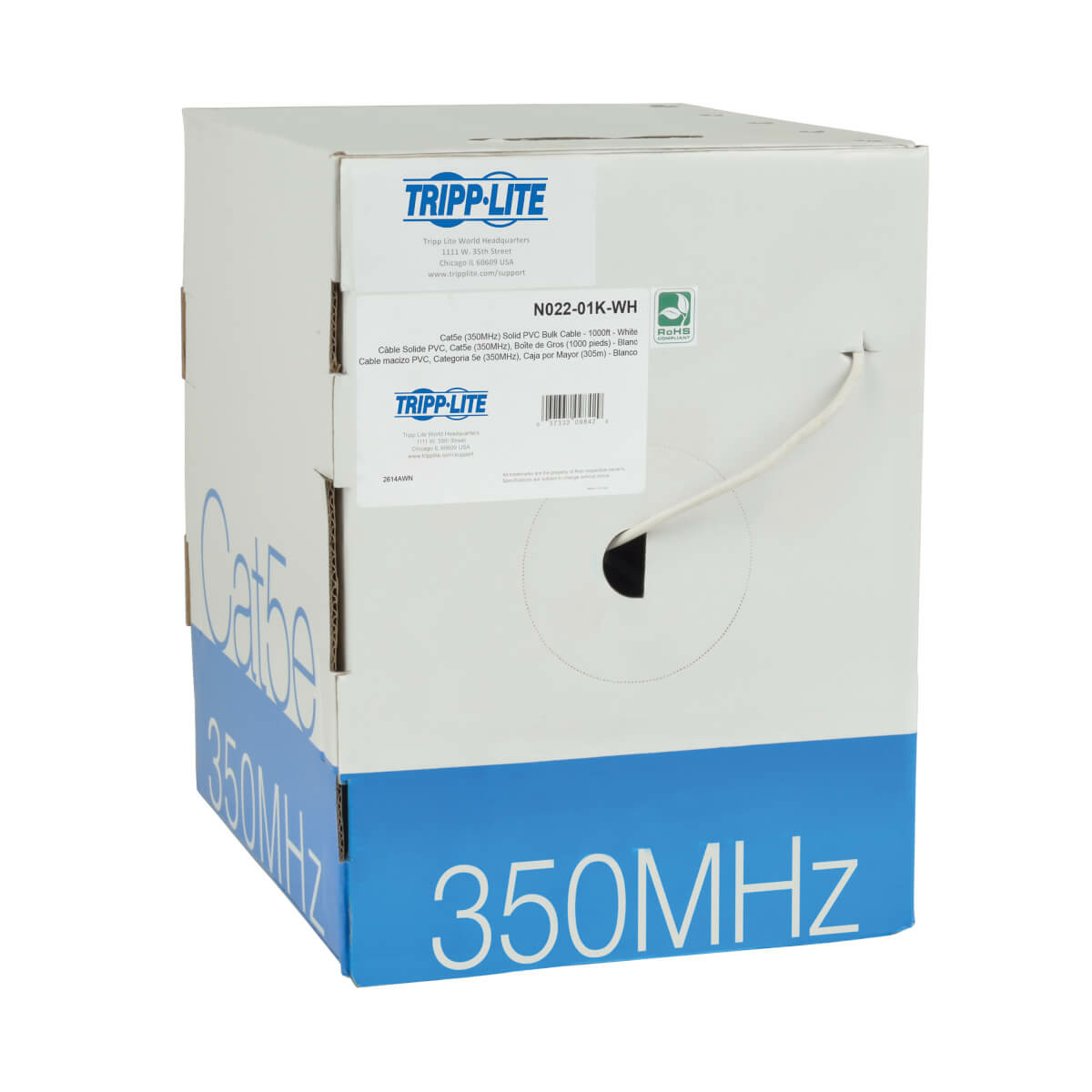 Bobina de Cable UTP TRIPP-LITE N022-01K-WH - CERTIFICABLE Cat5e 350 MHz ...