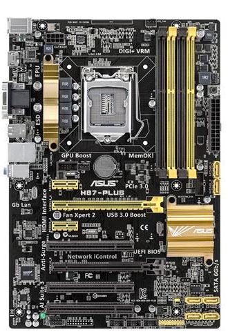 TARJETA MADRE ASUS H87M-PLUS 4DDR3 2PCIE16 SATA6 VGA/DVI/HDMI 1150CAJA