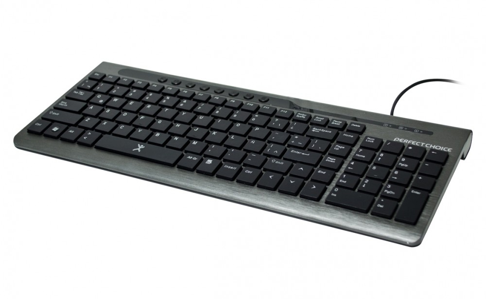 TECLADO MULTIMEDIA PERFECT CHOICE ICONIC USB NEGRO PC-200963