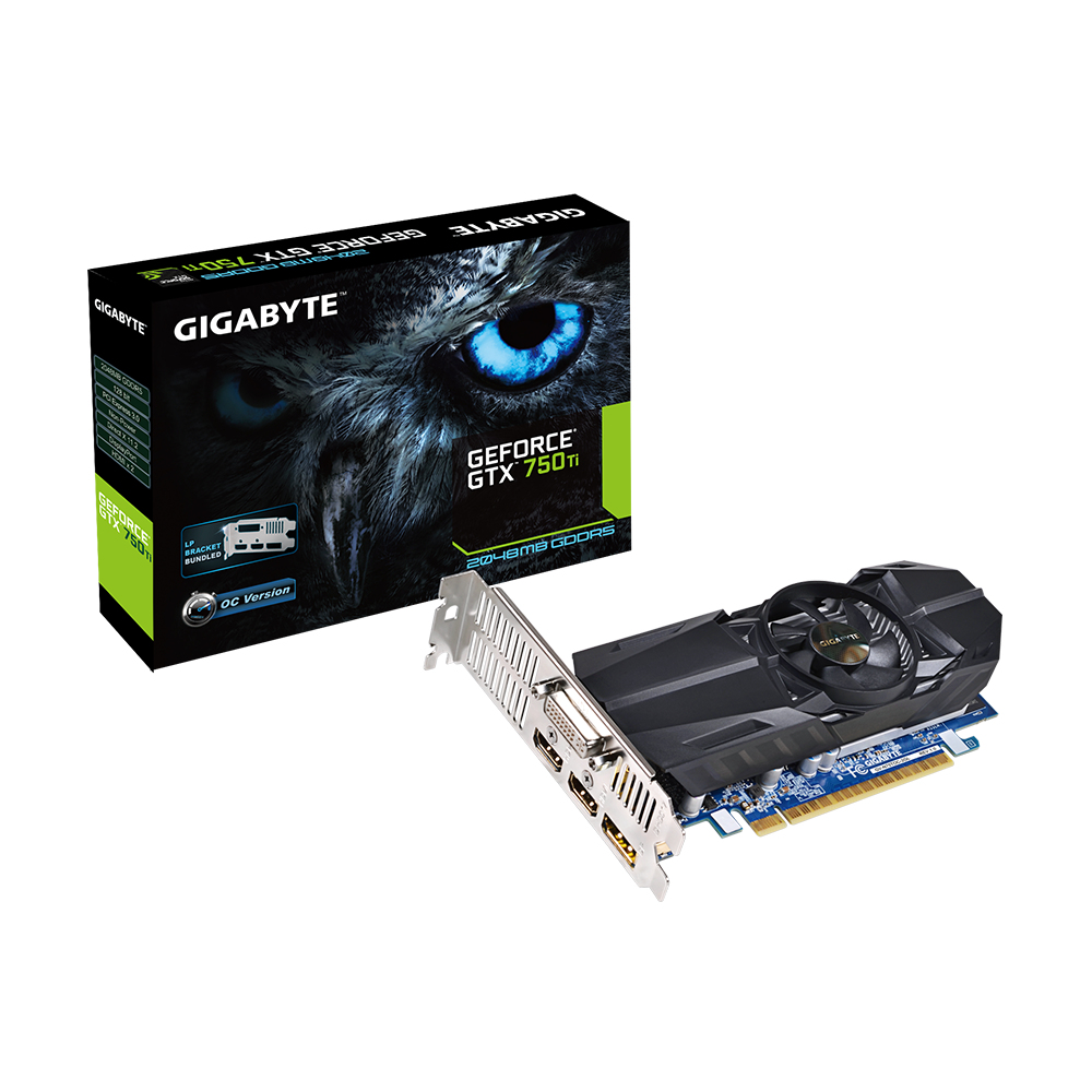 T. DE VIDEO PCIE GIGABYTE GEFORCE GTX 750 TI/1033 MHZ/2GB/128 BIT/GDDR5/ DVI/2 HDMI/DP/LOW ...