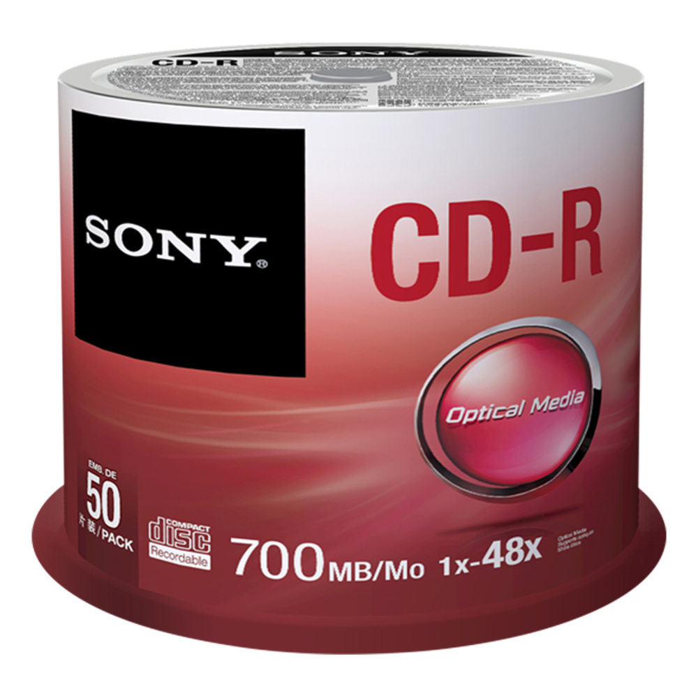 CD-R SONY 700 MB, 80 MINUTOS, CON 50 PIEZAS 50CDQ80SP