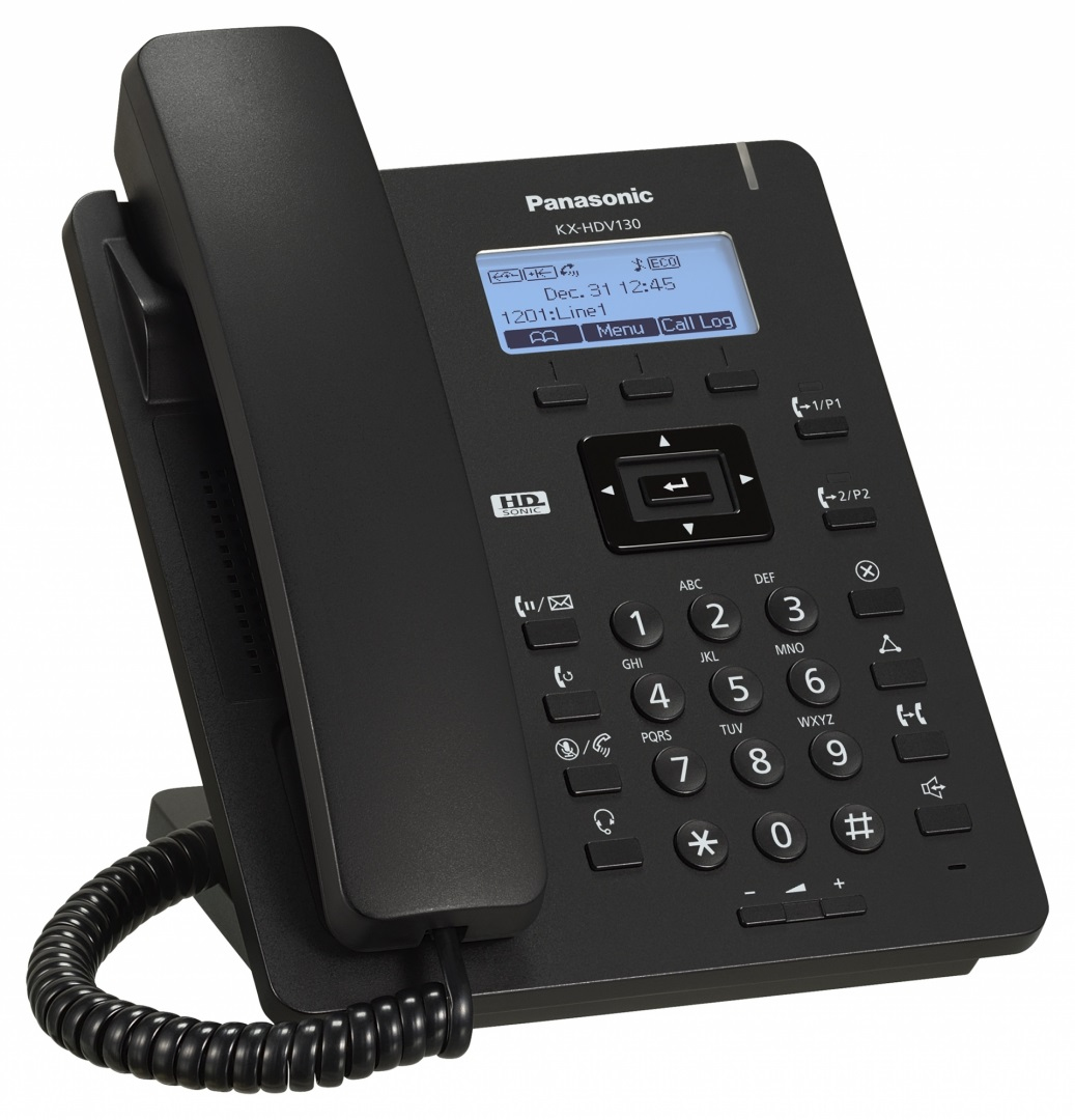 TELEFONO SIP VOIP PANASONIC KX-HDV130X 2 LINEAS - PANTALLA 2,3¨, AUDIO HD - ALTAVOZ FULLDUPLEX ...