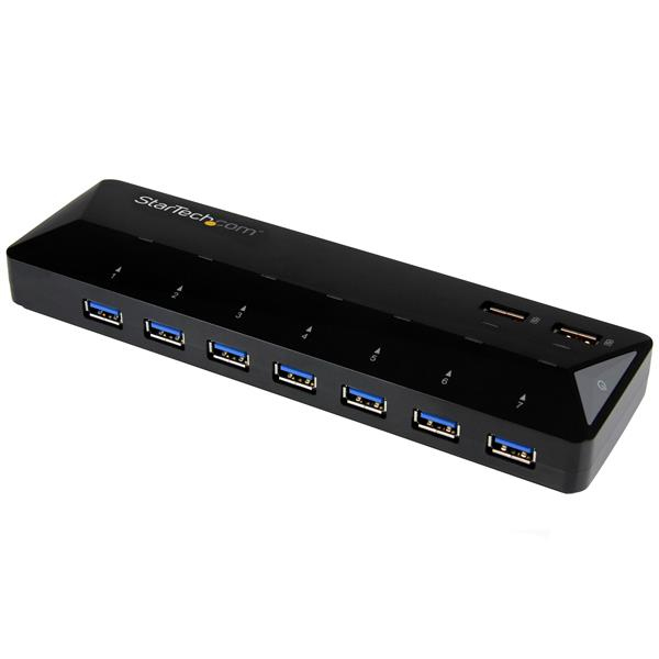 CONCENTRADOR USB 3.0 7 PUERTOS HUB CON 2 PUERTOS DE 2.4A ST93007U2C