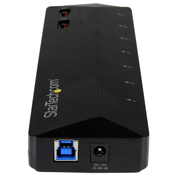 CONCENTRADOR USB 3.0 7 PUERTOS HUB CON 2 PUERTOS DE 2.4A ST93007U2C