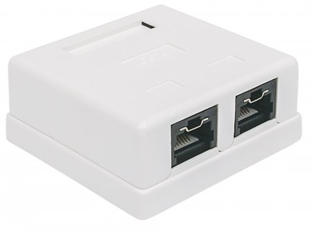 CAJA ROSETA DOBLE RJ45 RED 2 PTOS CAT6 CON FUNCION DE BLOQUEO 771467