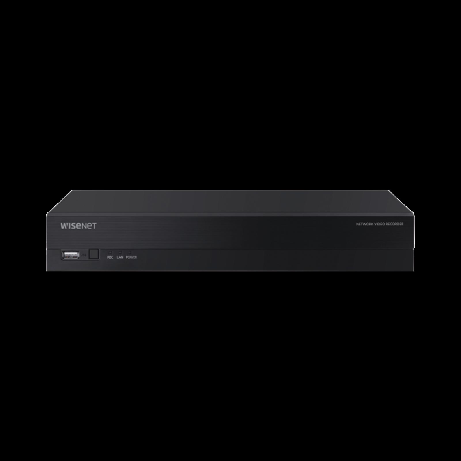 NVR 8 Megapíxel / 8 canales / H.265 / P2P Wisenet / 8 puertos PoE QRN-820S