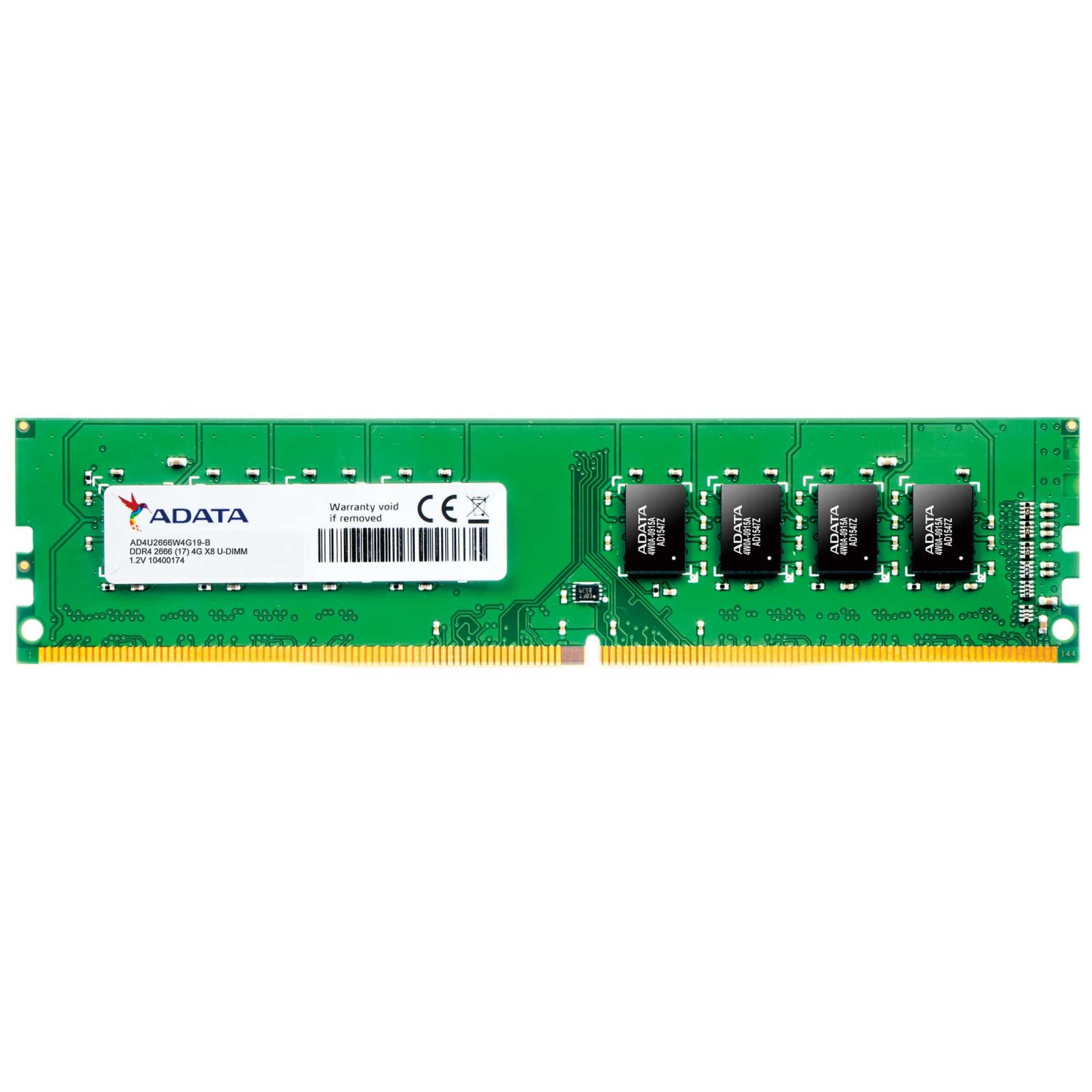 MEMORIA ADATA UDIMM DDR4 4GB PC4-21300 2666MHZ CL19 288PIN 1.2V PC AD4U2666J4G19-S