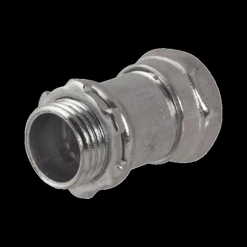 Conector Recto Compresión de Acero Galvanizado para Pared Delgada de 3/4\" . HUB-2903
