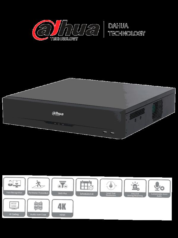 DAHUA XVR5816S-I3 - DVR de 16 Canales 5 Megapixeles Lite/ WizSense/ H.265+/ 16 Canales HDCVI + 8 ...
