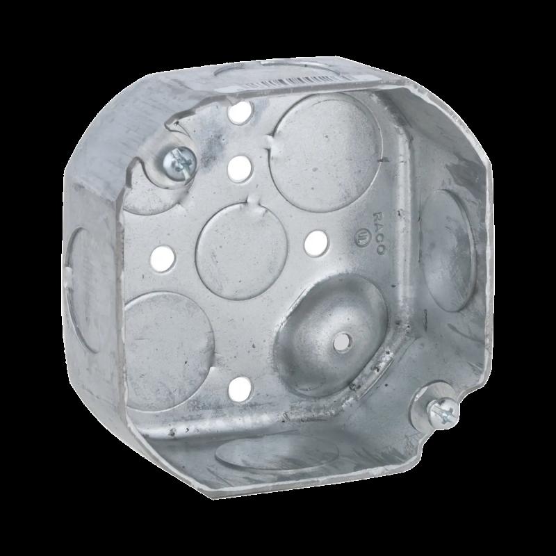 Caja Octagonal de 4\" / Profundidad 1 1/2\" / 4 Entradas de 3/4\" y 4 Entradas de 1/2 ...