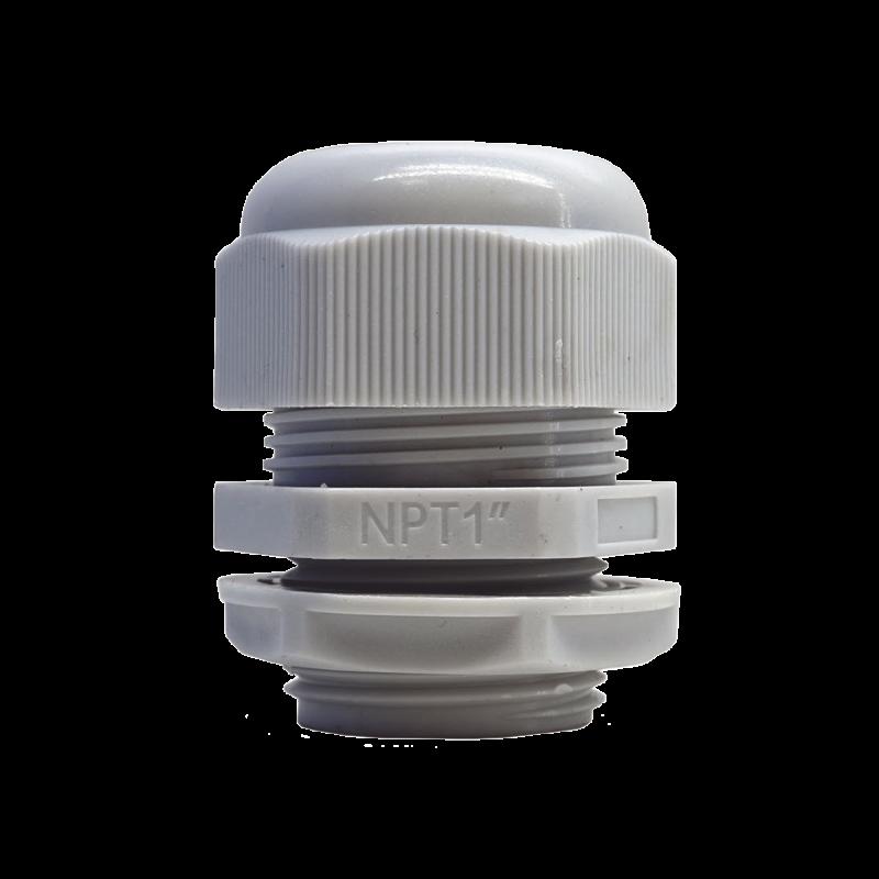Conector Plástico Blanco Tipo Glándula para Rosca NPT 1\" TXG-PG-100N