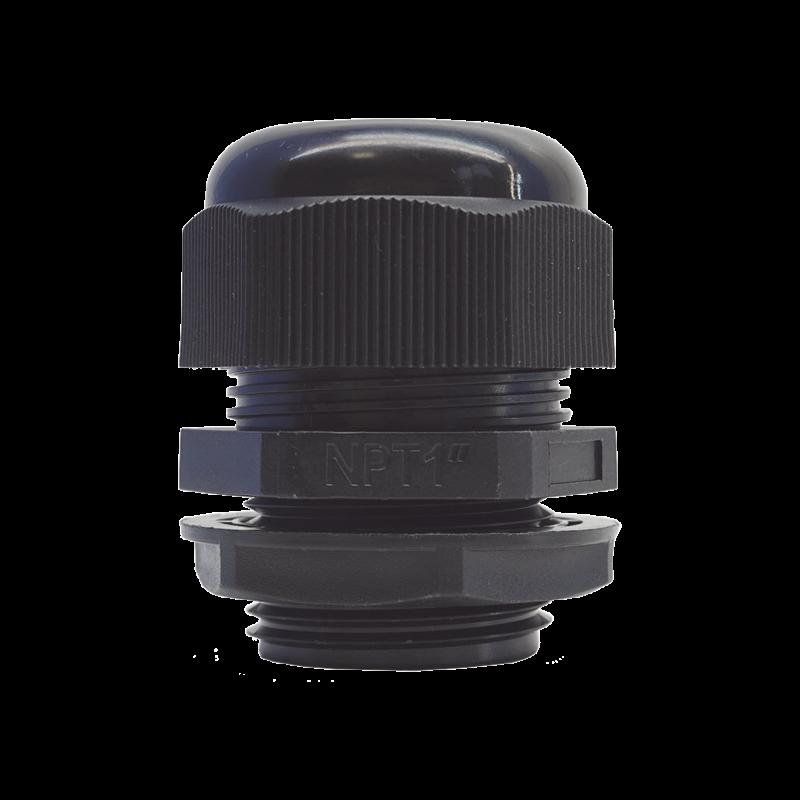 Conector Plástico Negro Tipo Glándula para Rosca NPT 1\" TXG-PG-100NBK