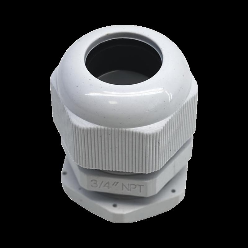 Conector Plástico Blanco Tipo Glándula para Rosca NPT 3/4\" TXG-PG-34N