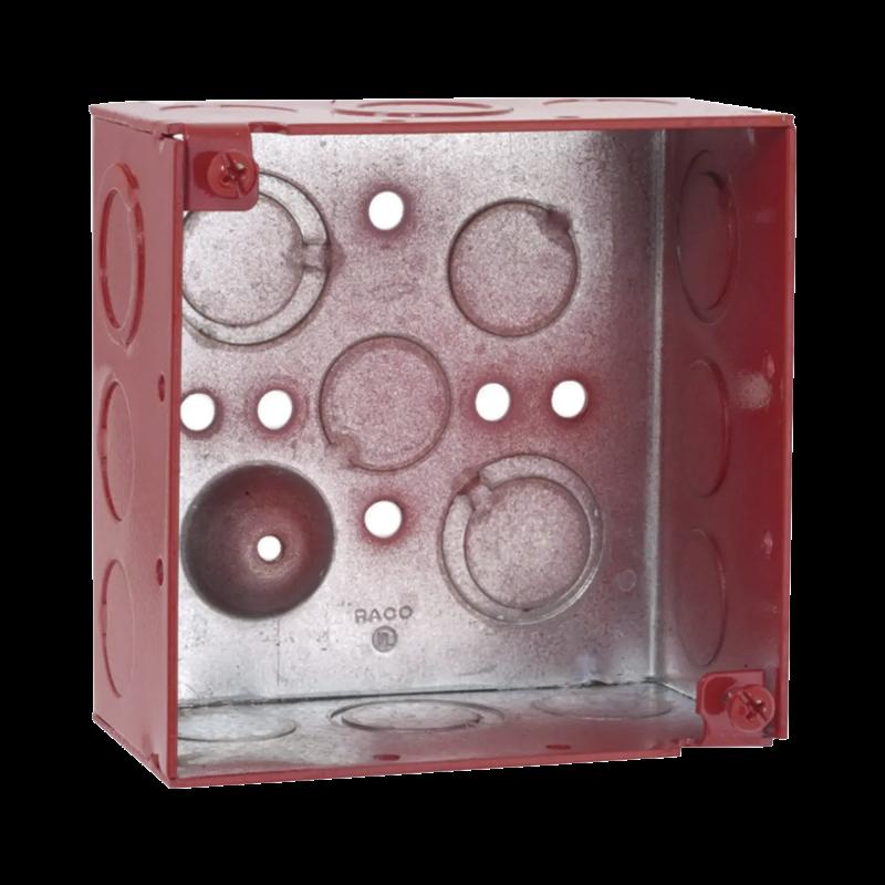 Caja Cuadrada Galvanizada de 4\" /Profundidad de 2 1/8\" / Cuenta con 11 KO de 1/2\" y 6 TKO (1/ ...