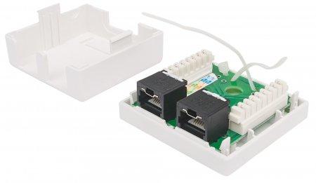 CAJA ROSETA DOBLE RJ45 RED 2 PTOS CAT6 CON FUNCION DE BLOQUEO 771467